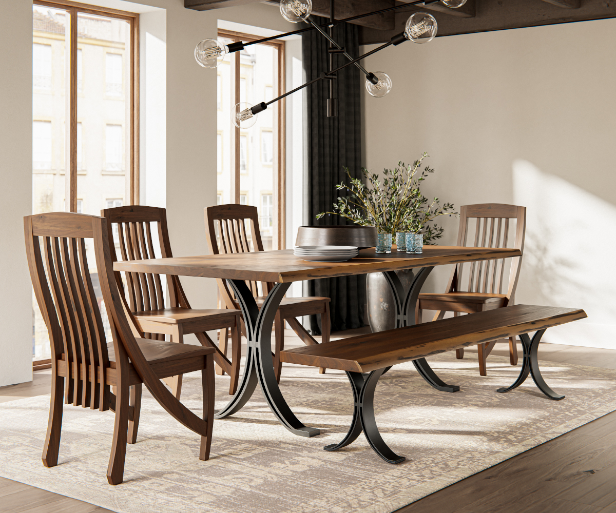 Walnut Dining Table - Eclipse Legs | South Fork Furniture